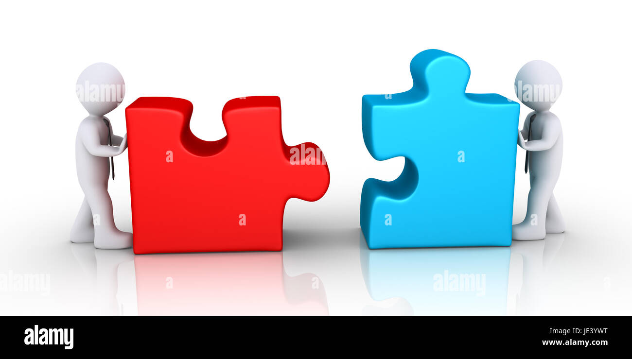 3d render people puzzle pieces immagini e fotografie stock ad alta ...