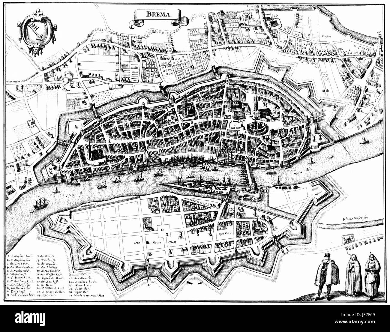 Mappa di brema Foto e Immagini Stock in Bianco e Nero - Alamy