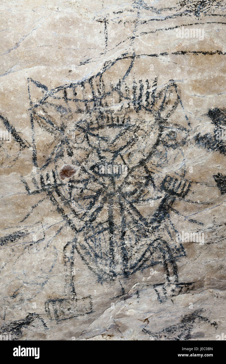 Precolombiana le pitture rupestri nella grotta di calcare La Linea ...