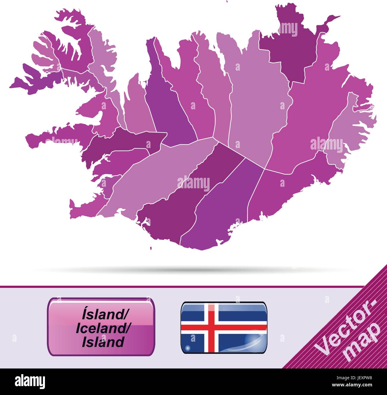 Islanda mappa Immagini Vettoriali Stock - Alamy