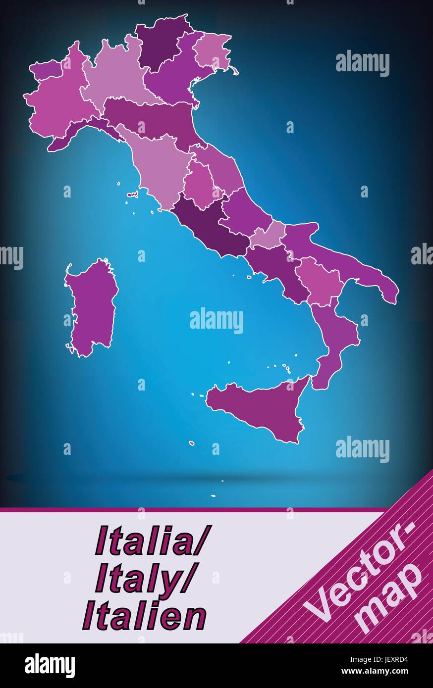 Italia cartina regioni immagini e fotografie stock ad alta risoluzione ...