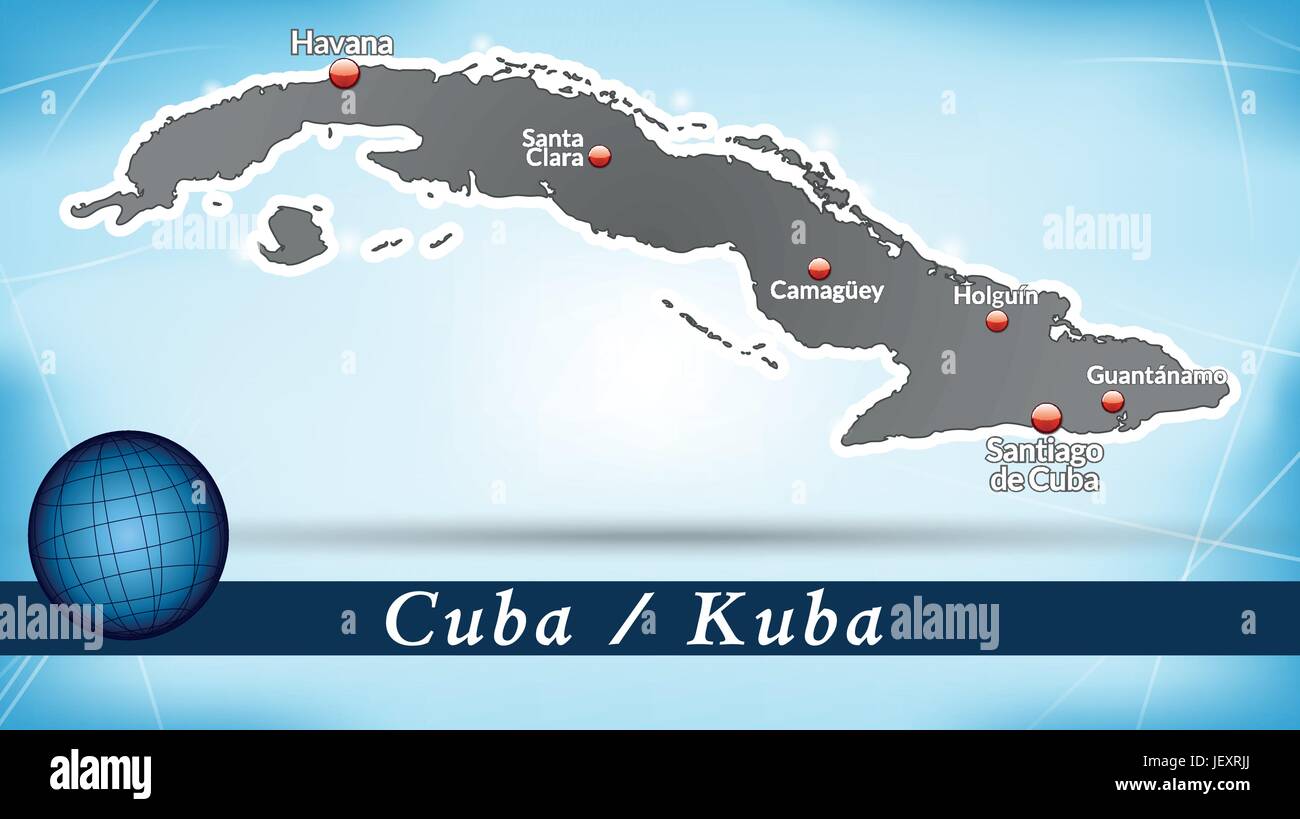 Mappa dell'isola di cuba Immagini Vettoriali Stock - Alamy