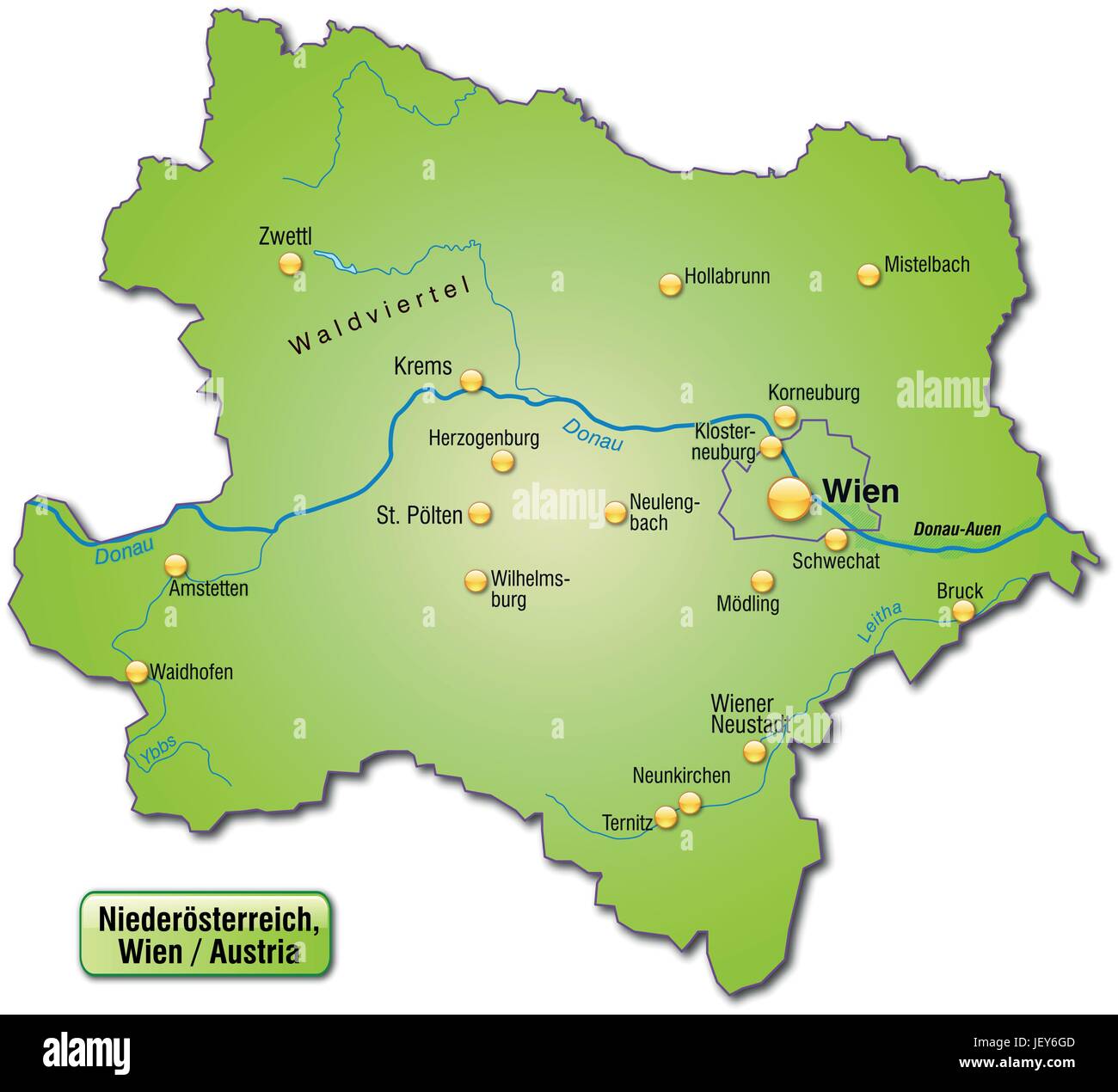 Mappa della bassa austria Immagini Vettoriali Stock - Alamy