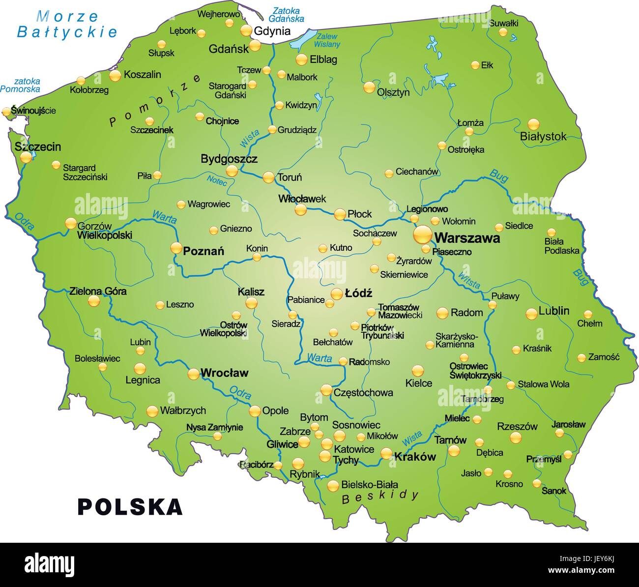 Mappa dei confini della polonia immagini e fotografie stock ad alta ...