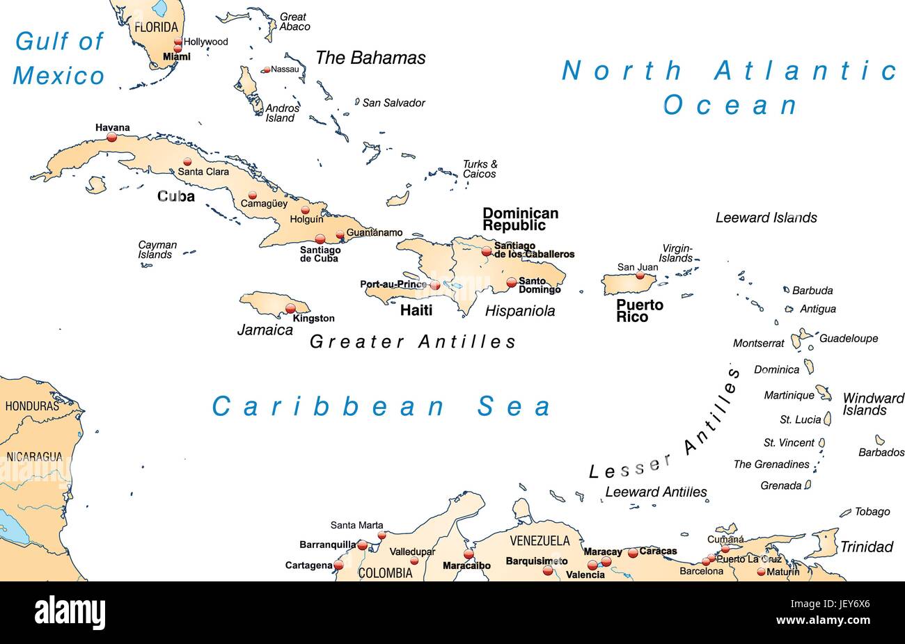 Mappa delle antille immagini e fotografie stock ad alta risoluzione - Alamy