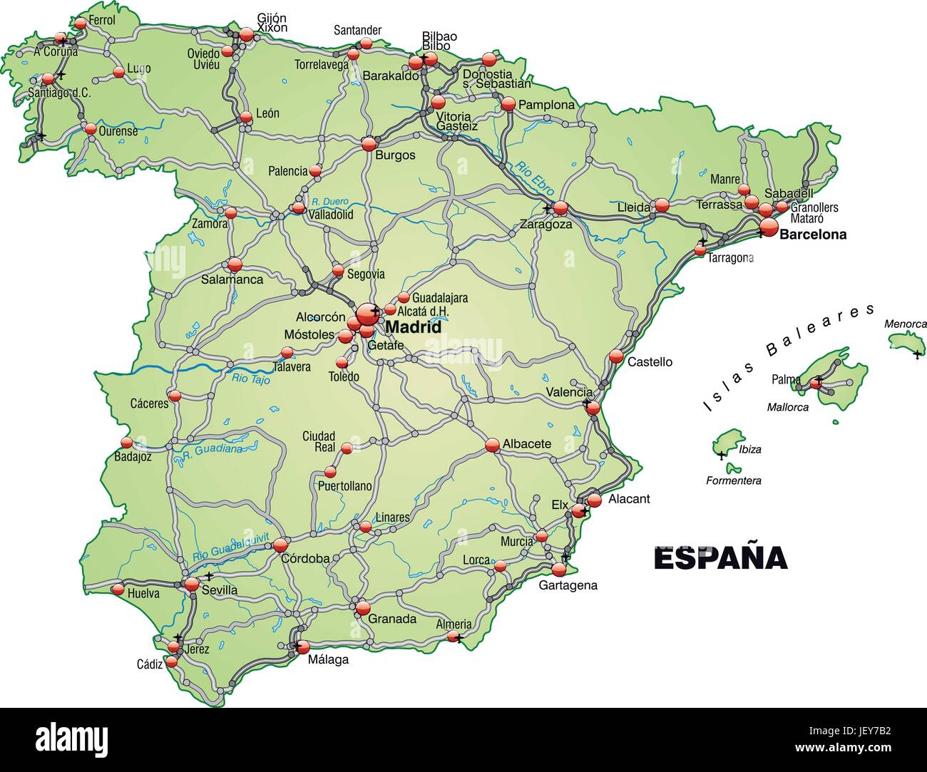 Scheda, Atlas, mappa del mondo, mappa, traffico, trasporto, Spagna ...