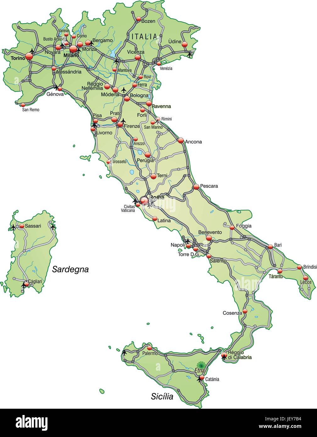 Mappa dell italia Immagini Vettoriali Stock - Alamy