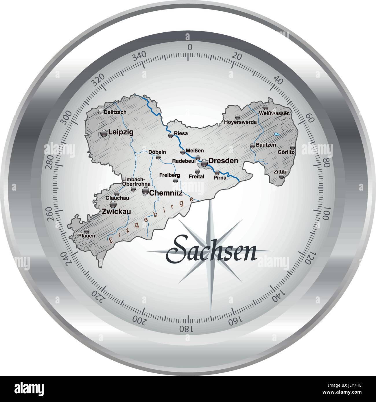 Mappa di sassonia Immagini Vettoriali Stock - Alamy