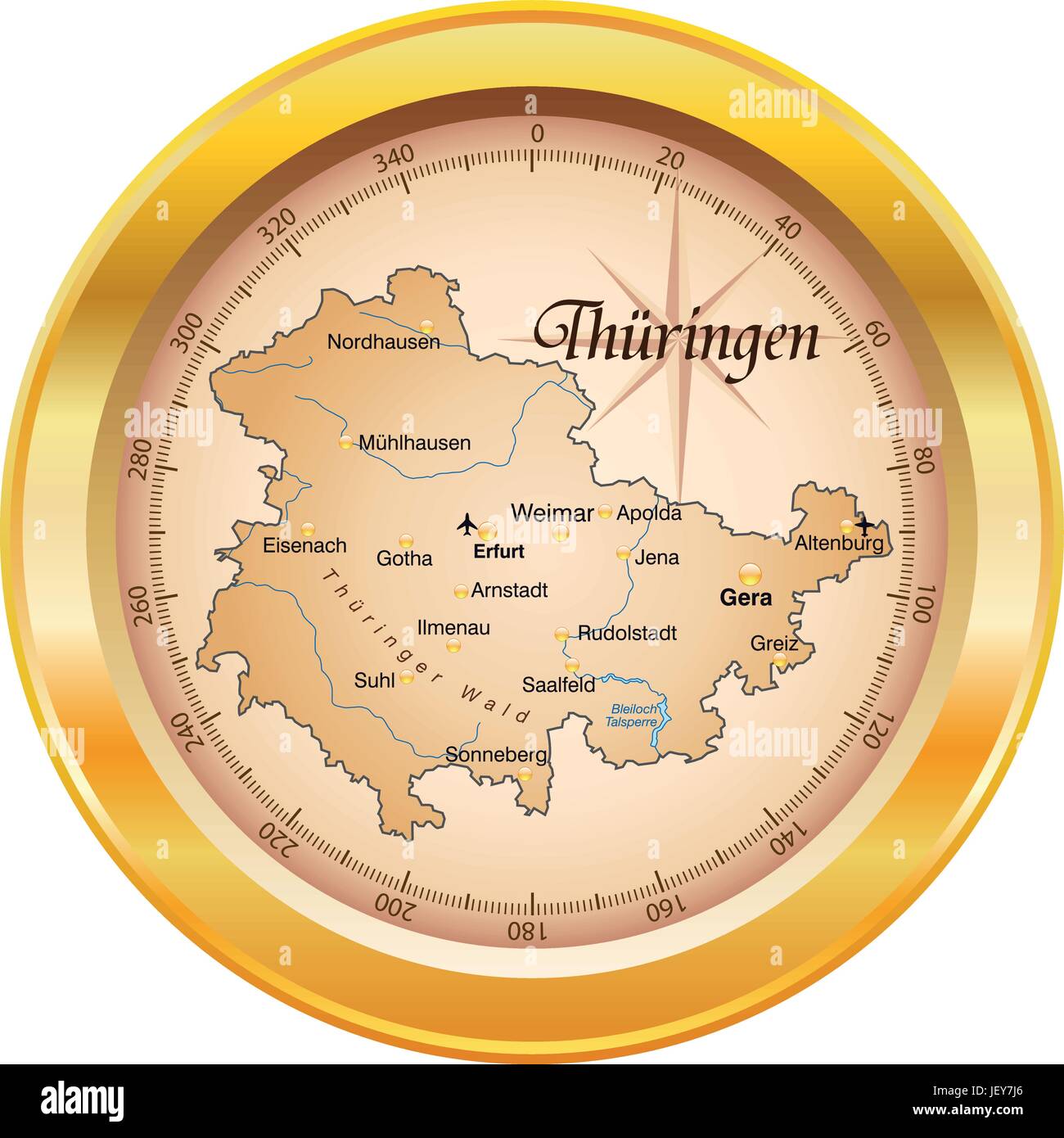 Scheda, Atlas, mappa del mondo, mappa, Turingia, la scheda Stato, Atlas ...