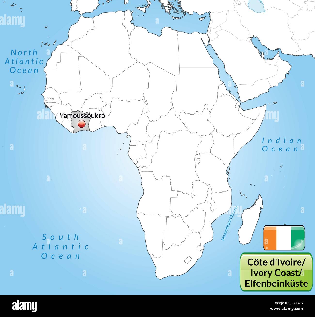 Mappa della costa d'avorio Immagini Vettoriali Stock - Alamy