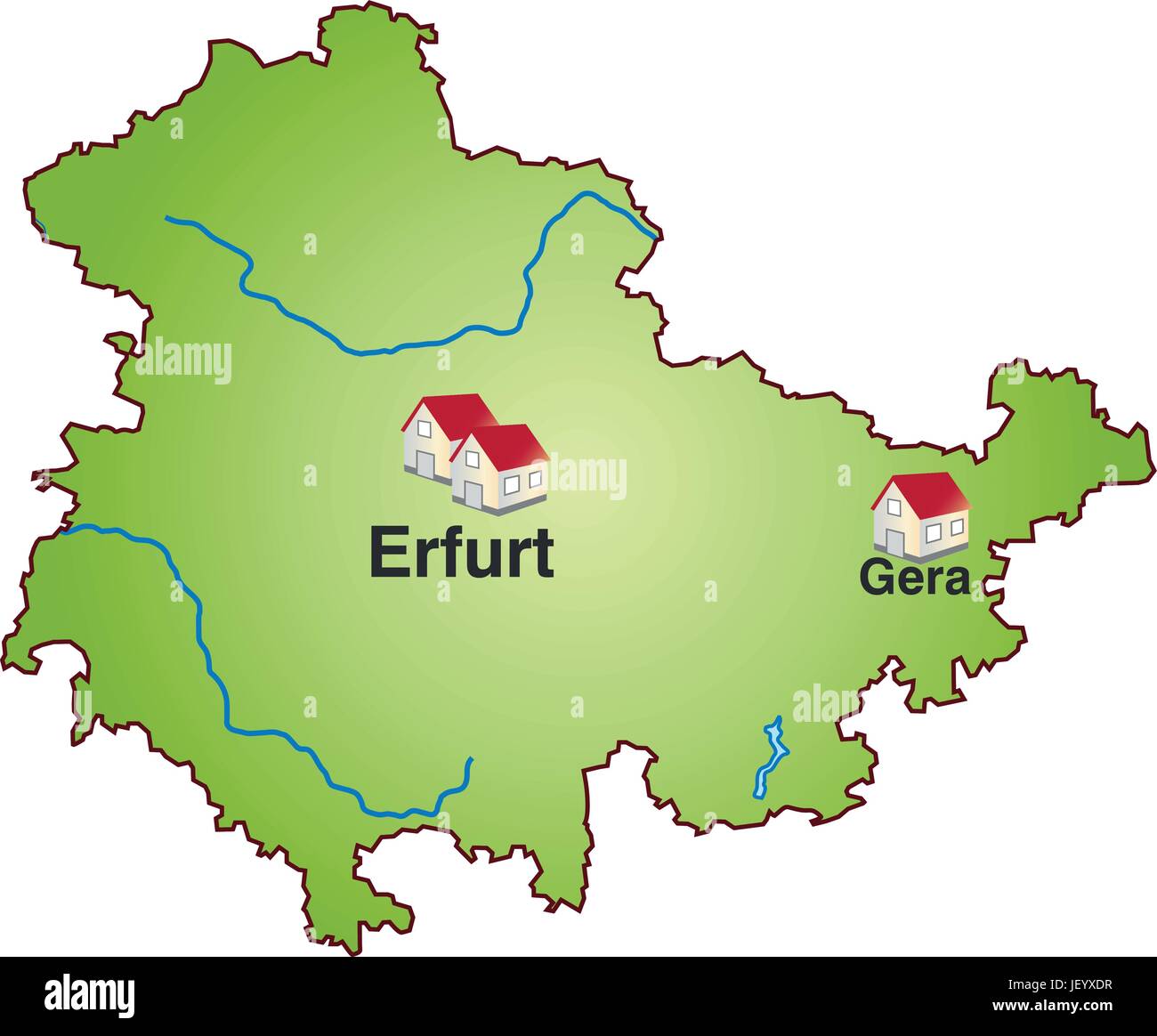 Mappa della turingia Immagini Vettoriali Stock - Pagina 2 - Alamy