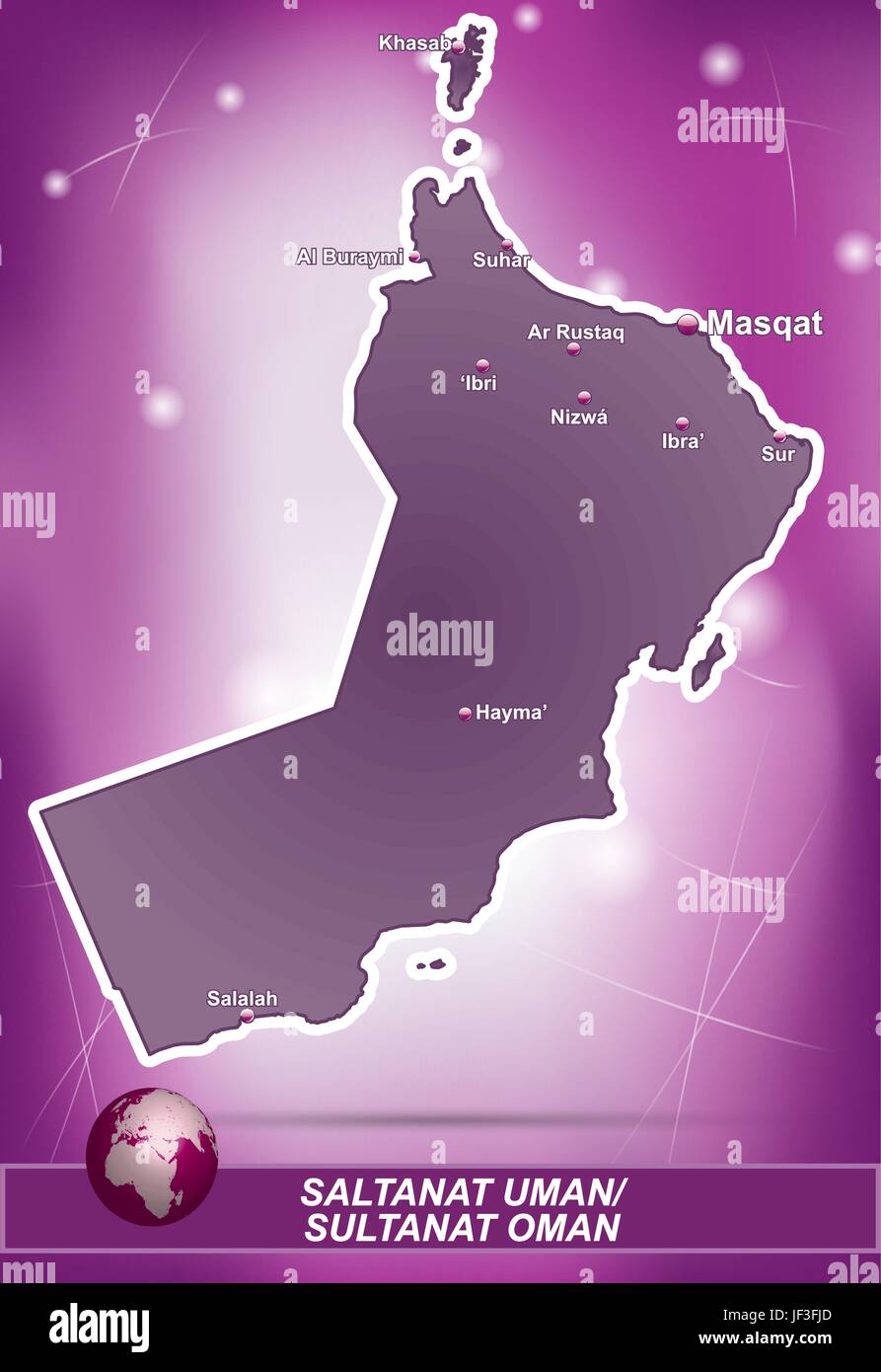 Oman cartina Immagini Vettoriali Stock - Alamy