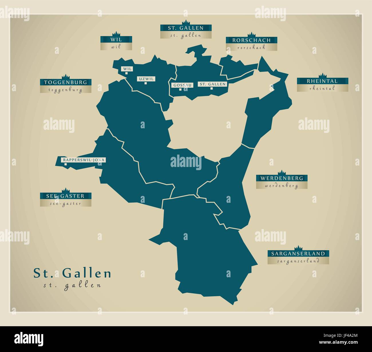 Mappa vettoriale di san gallo immagini e fotografie stock ad alta ...