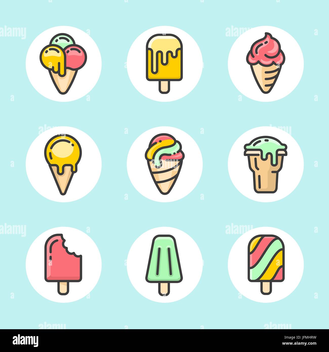 Vector contour ice cream cone immagini e fotografie stock ad alta ...