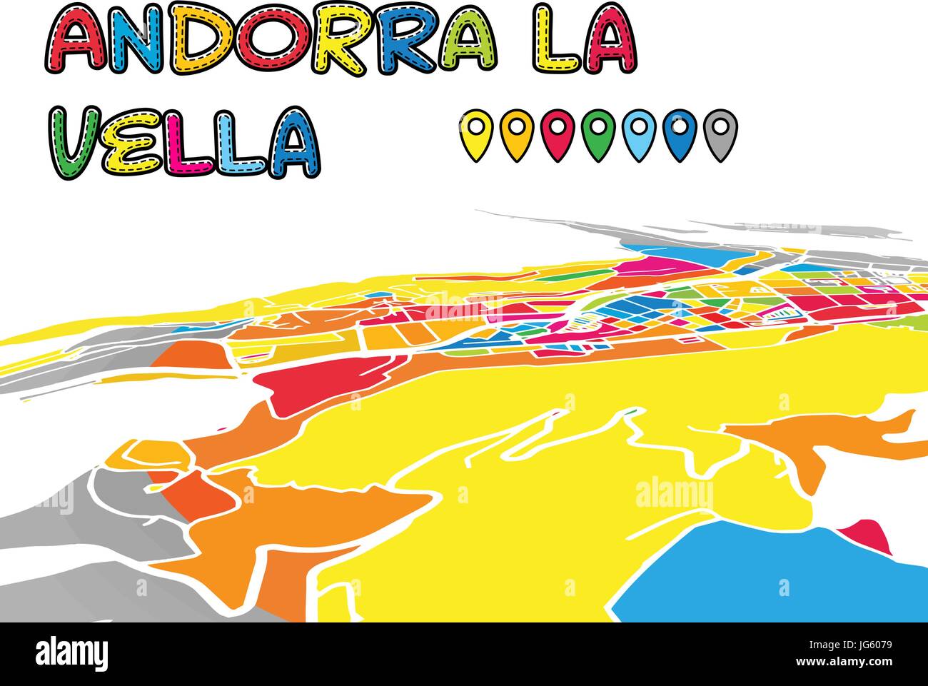 Mappa di andorra la vella immagini e fotografie stock ad alta ...