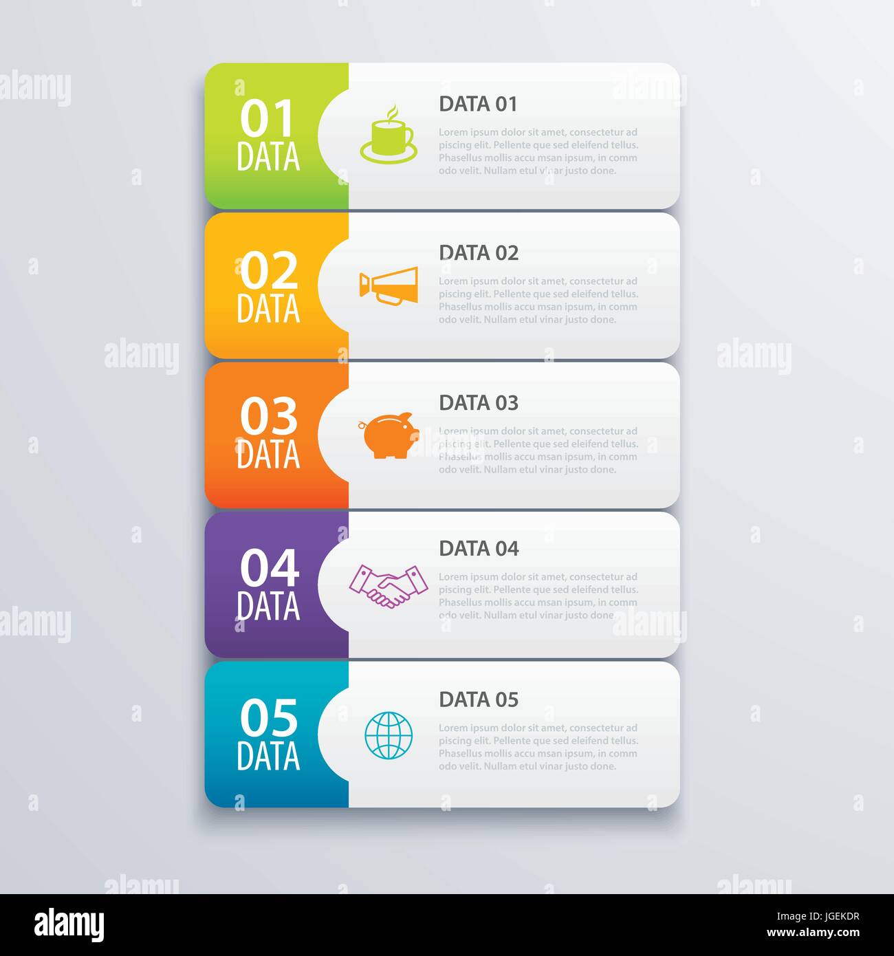 5 infografico indice scheda banner vettore di disegno e modello di ...