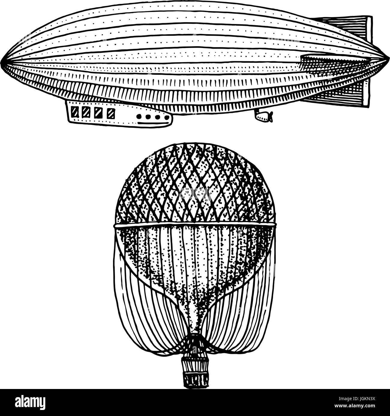 Dirigibile zeppelin silhouette Immagini Vettoriali Stock - Alamy