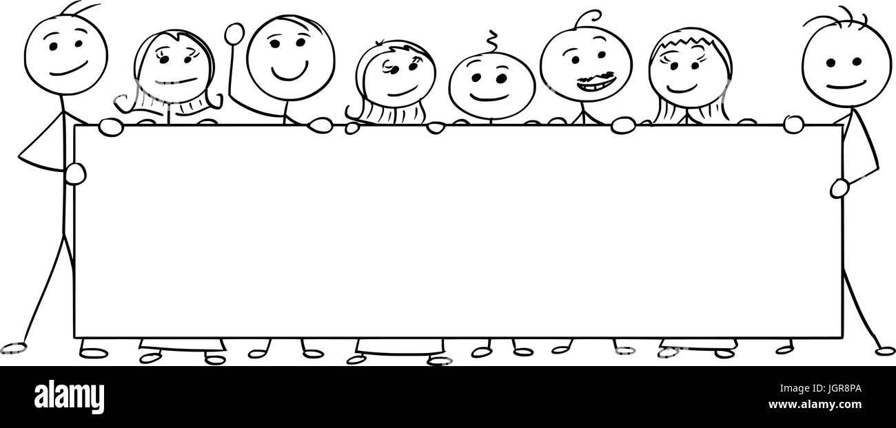 Vettore di Cartoon stick uomo stickman disegno di otto persone ...