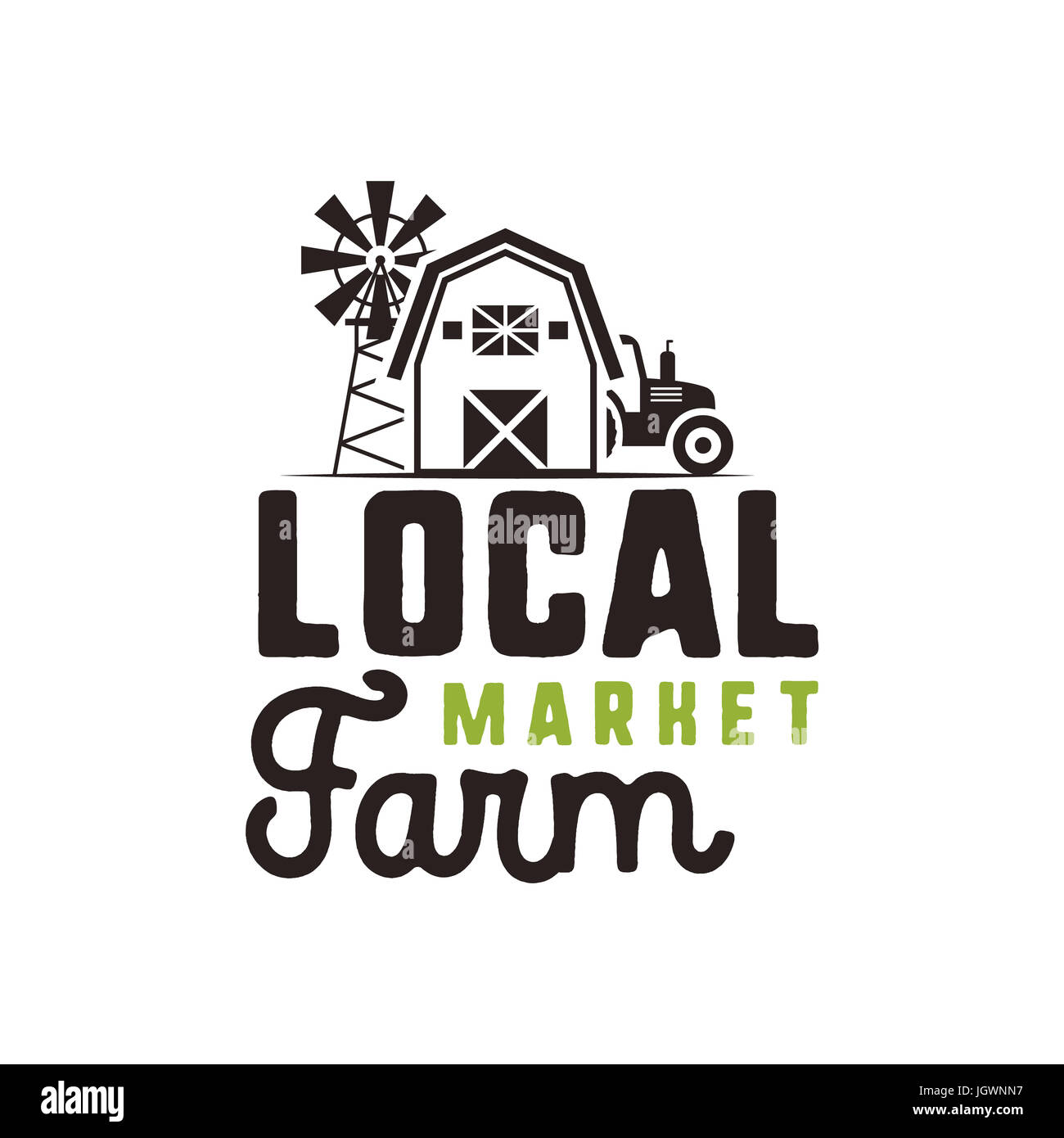 Farm locale mercato logo design e il modello di etichetta. Inclusi i ...