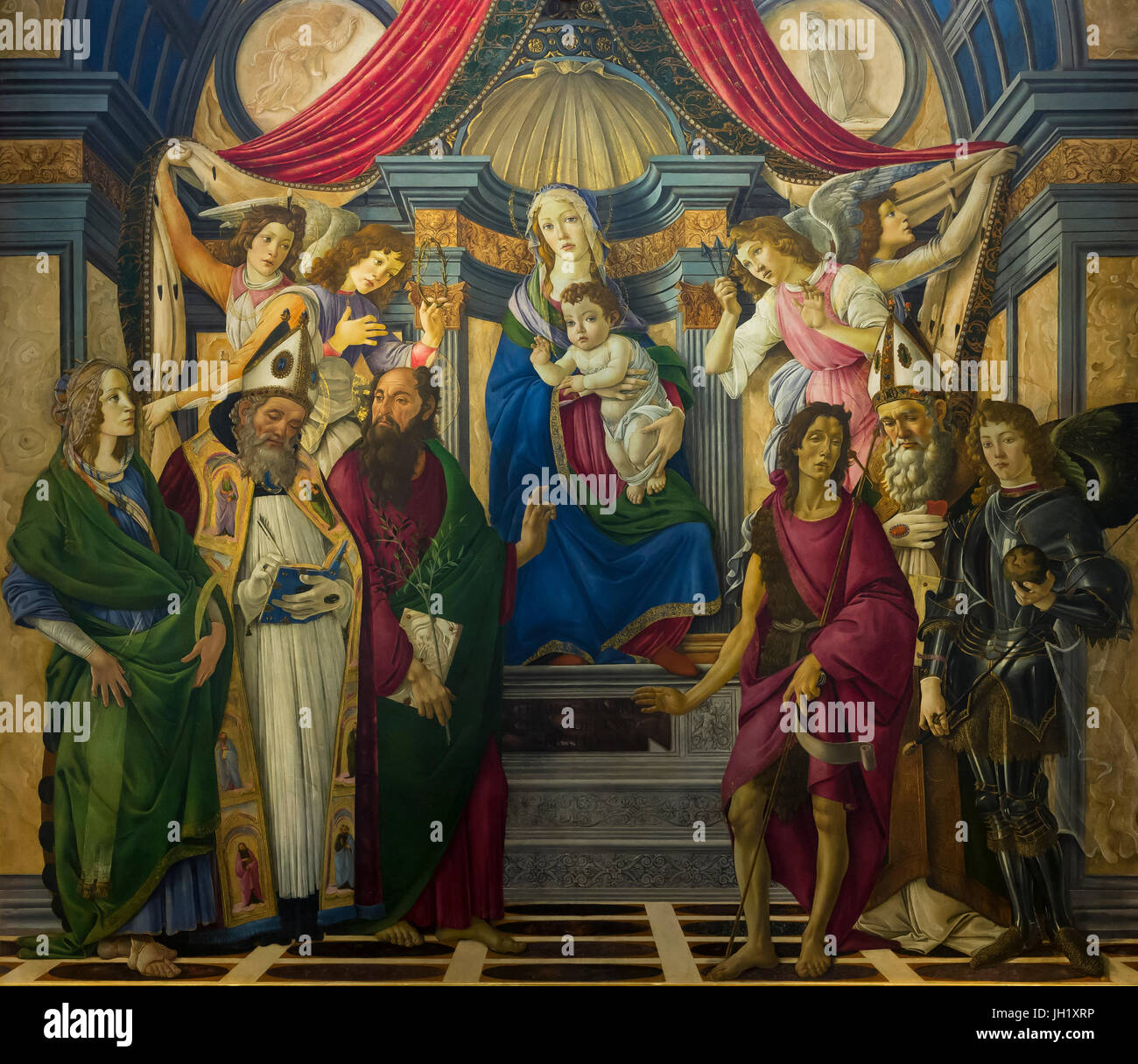 Vergine e bambino con quattro angeli e sei santi immagini e fotografie ...