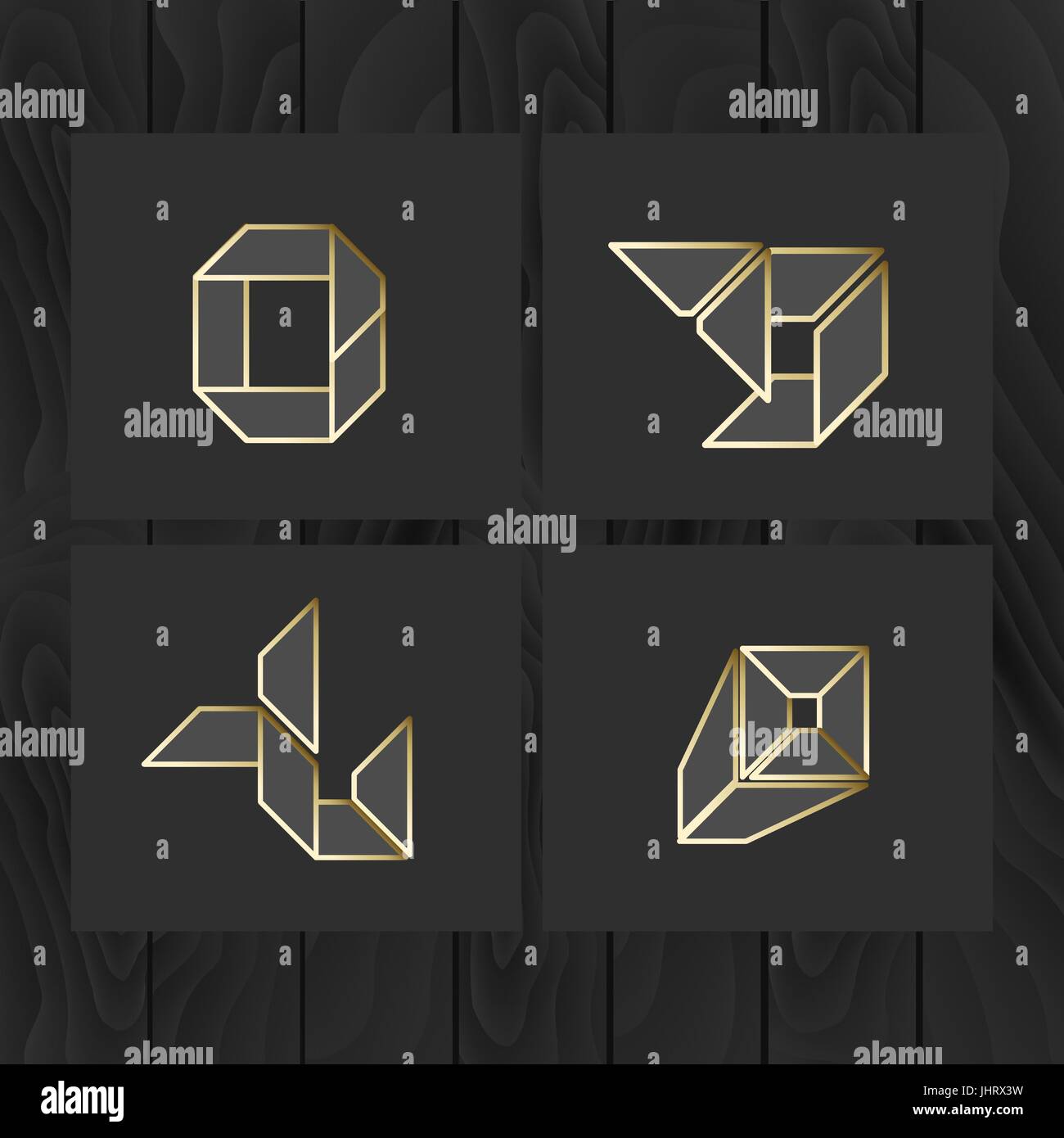 Set di simboli e forme. Le icone alla moda e logotipi. Segni aziendali ...