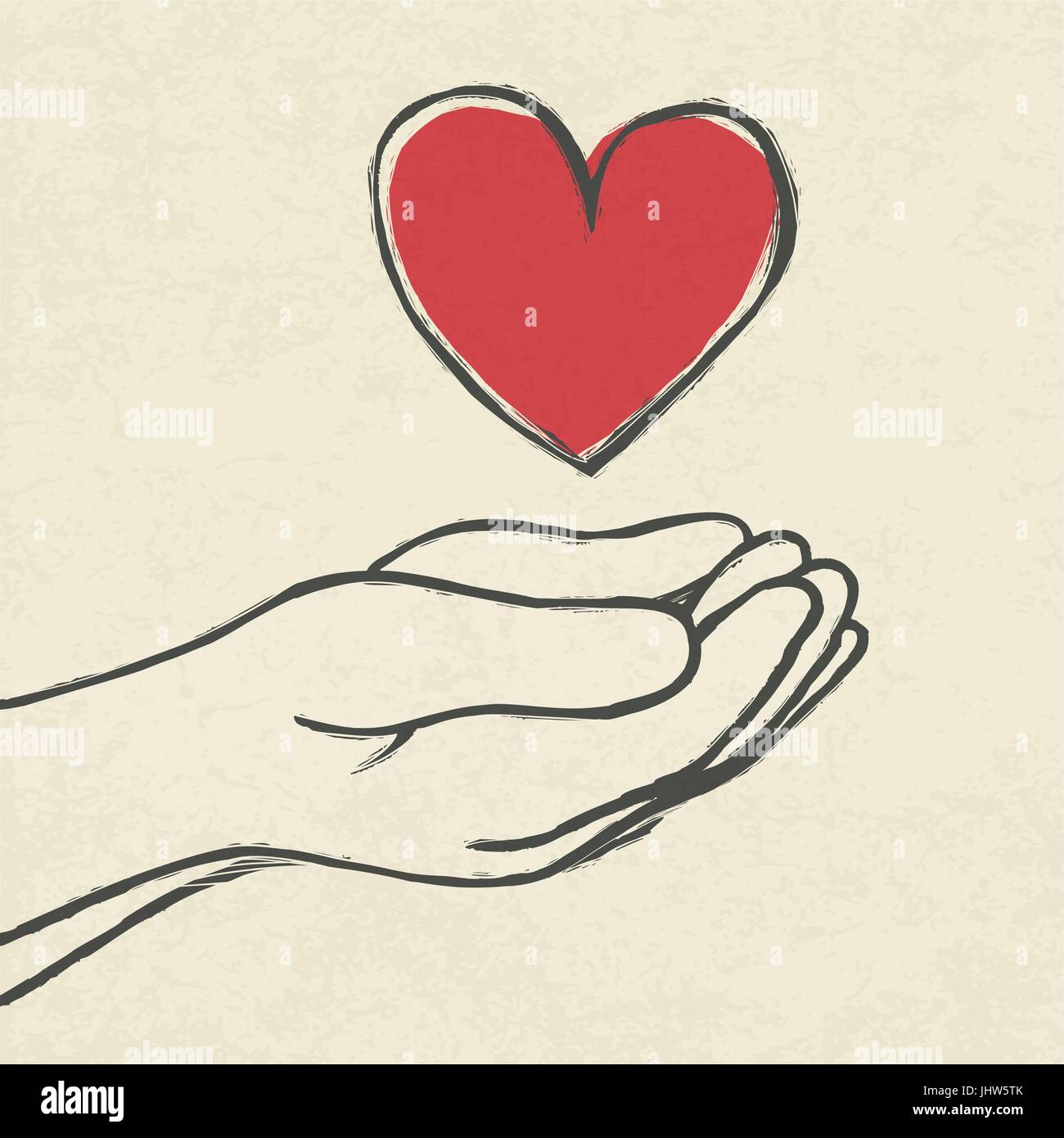 Cuore con le mani Immagini Vettoriali Stock - Alamy