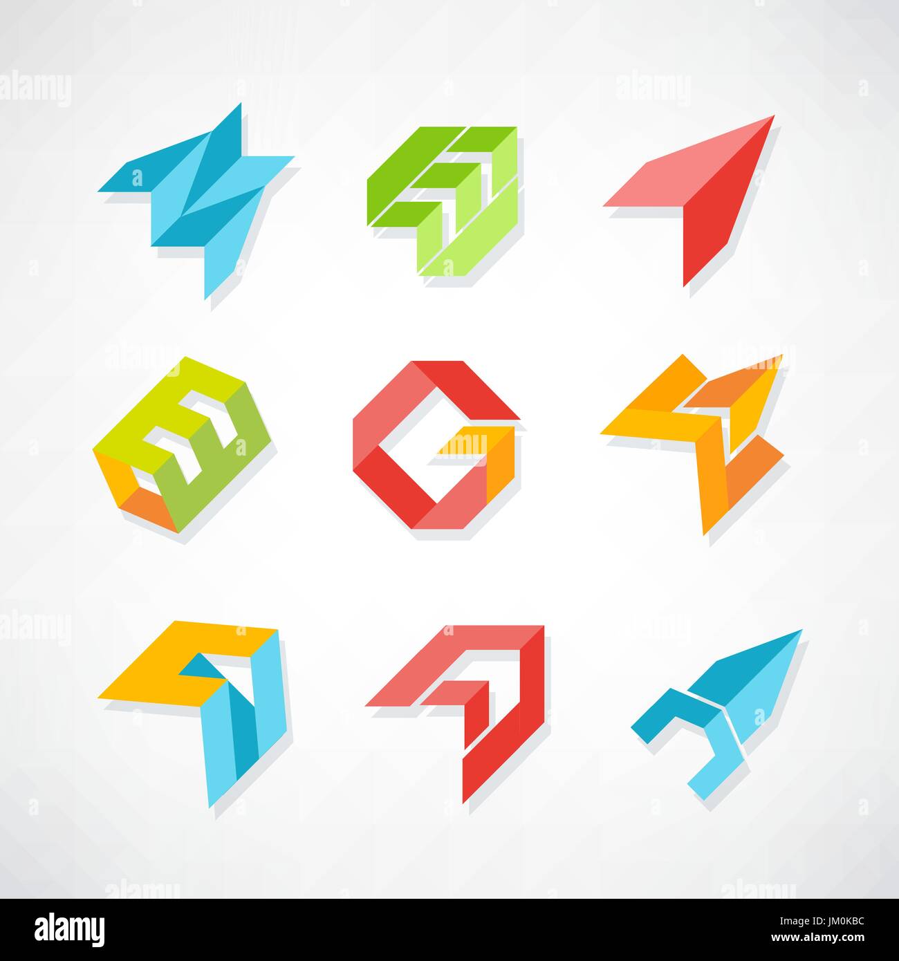 Set di simboli e forme. Le icone alla moda e logotipi. Segni aziendali ...