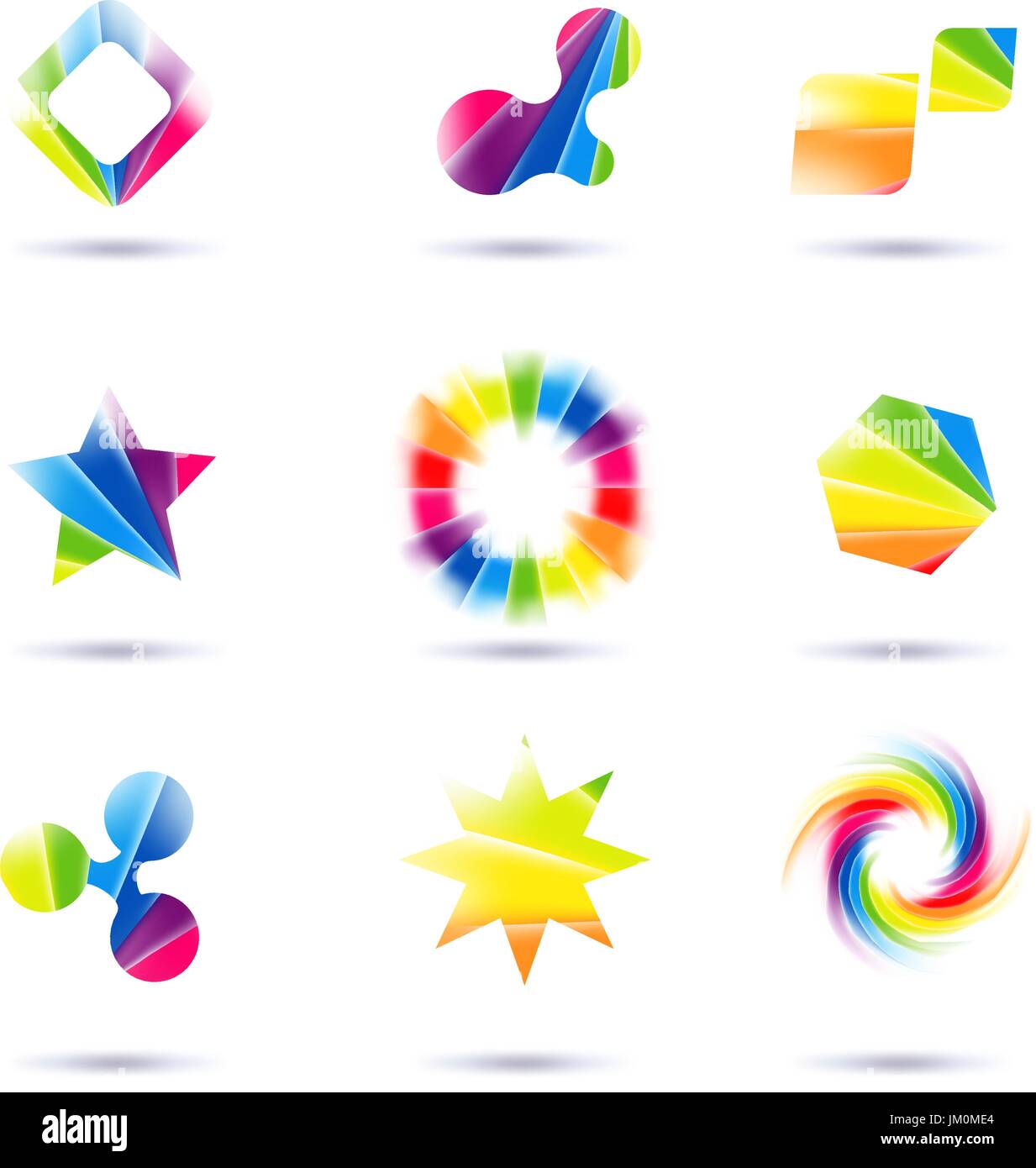 Set di simboli e forme. Le icone alla moda e logotipi. Segni aziendali ...