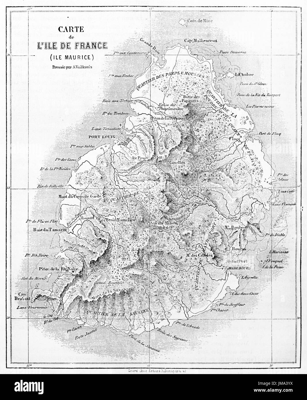 Mappa dell'isola mauritius immagini e fotografie stock ad alta ...