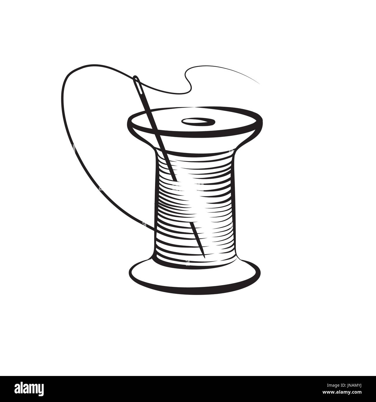 Ago e filo simbolo. Ricamo icona. Etichetta Fancywork Foto stock - Alamy