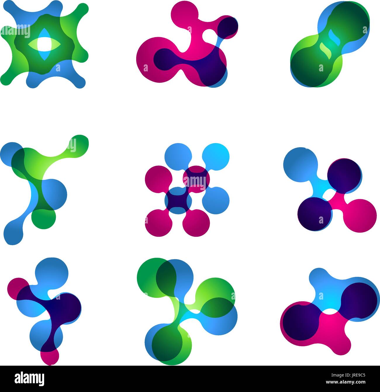 Set di simboli e forme. Le icone alla moda e logotipi. Segni aziendali ...