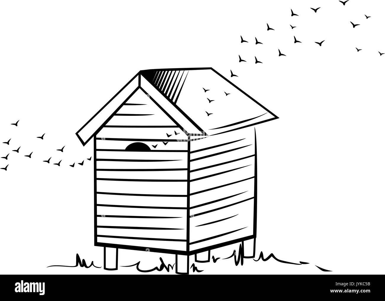 Alveare con api disegno immagini e fotografie stock ad alta risoluzione ...