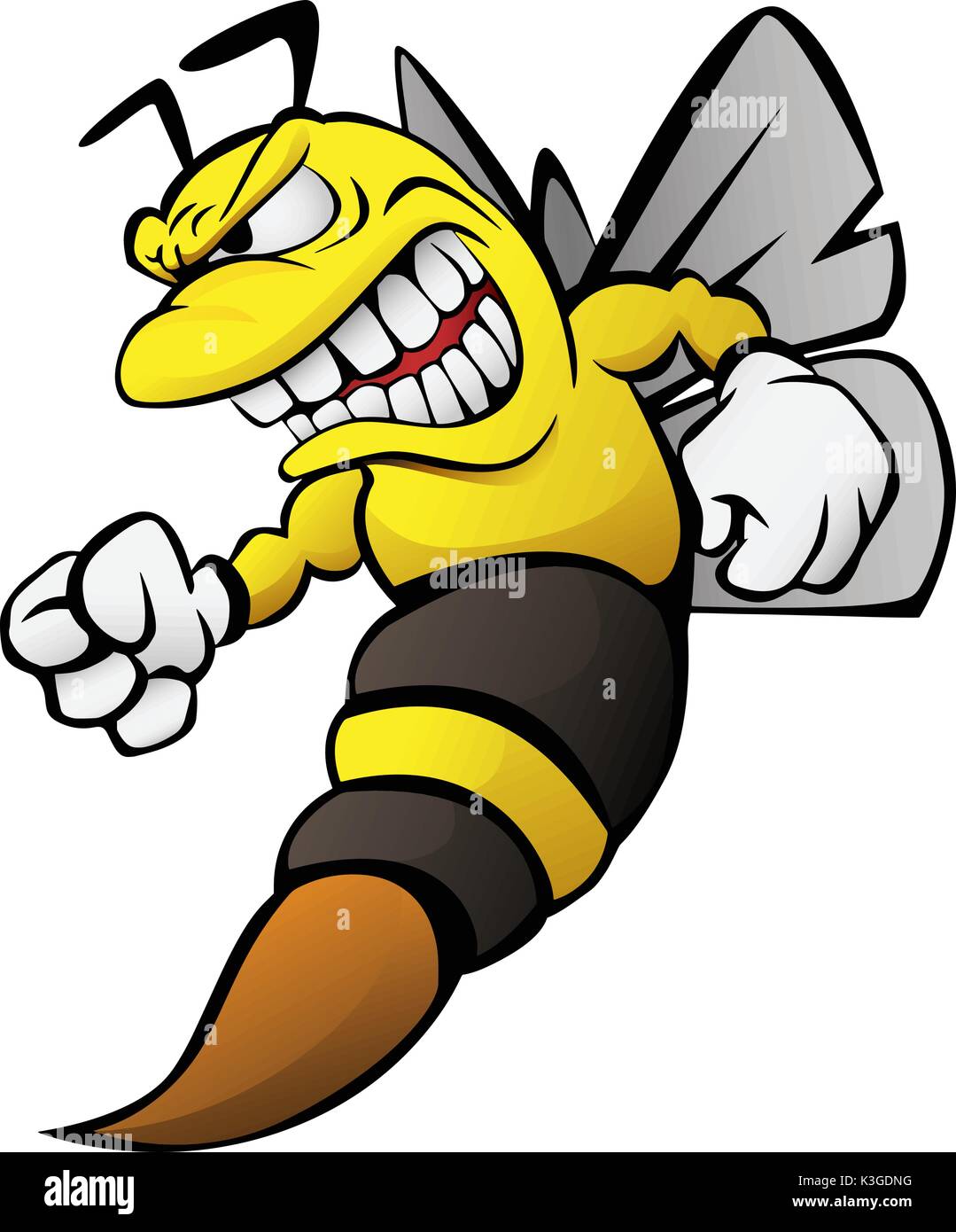 Bee Wasp Hornet Cartoon illustrazione Immagine e Vettoriale - Alamy