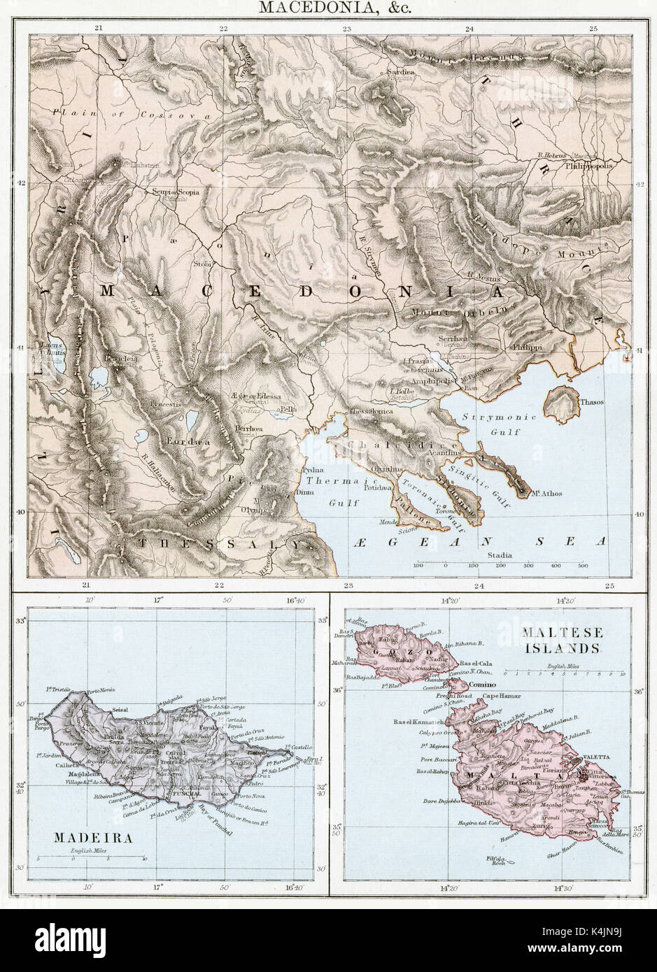 Mappa antica della macedonia immagini e fotografie stock ad alta ...