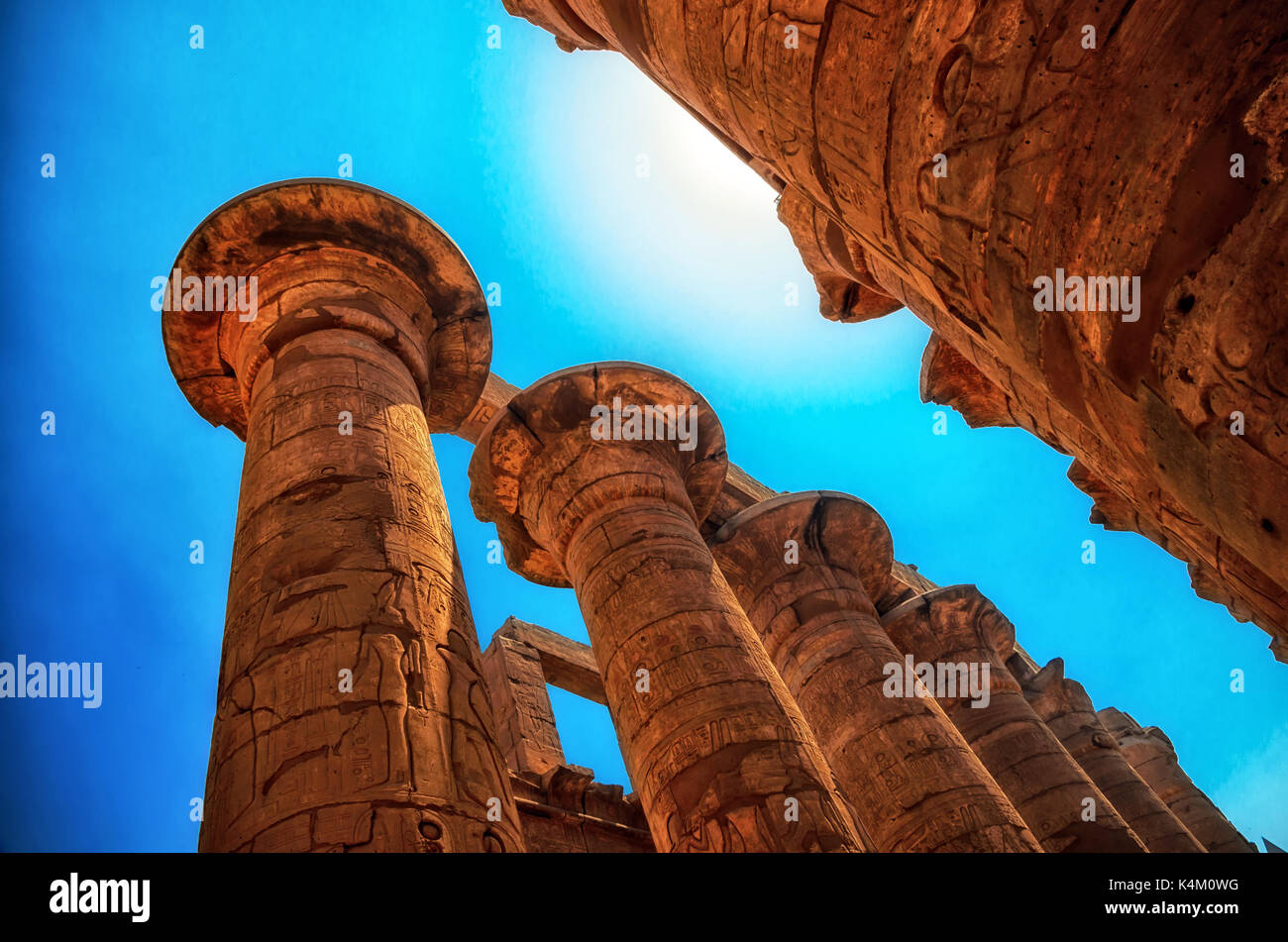 Grande Hypostyle Hall presso i templi di Karnak (antica Tebe). Luxor ...