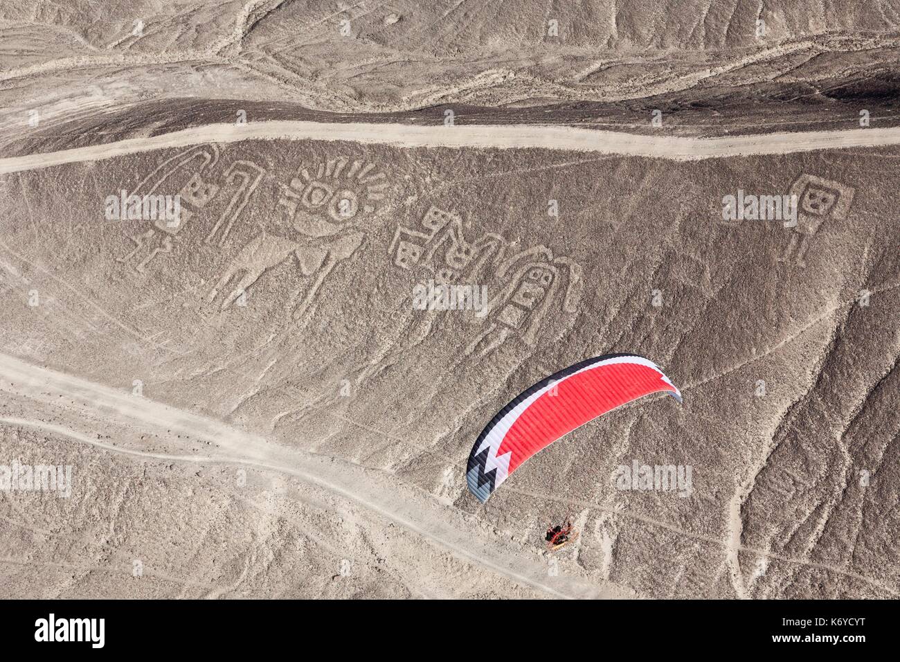 Il Perù, regione di Ica, Palpa Valley, Nazca o linee di Nasca, geoglyph ...