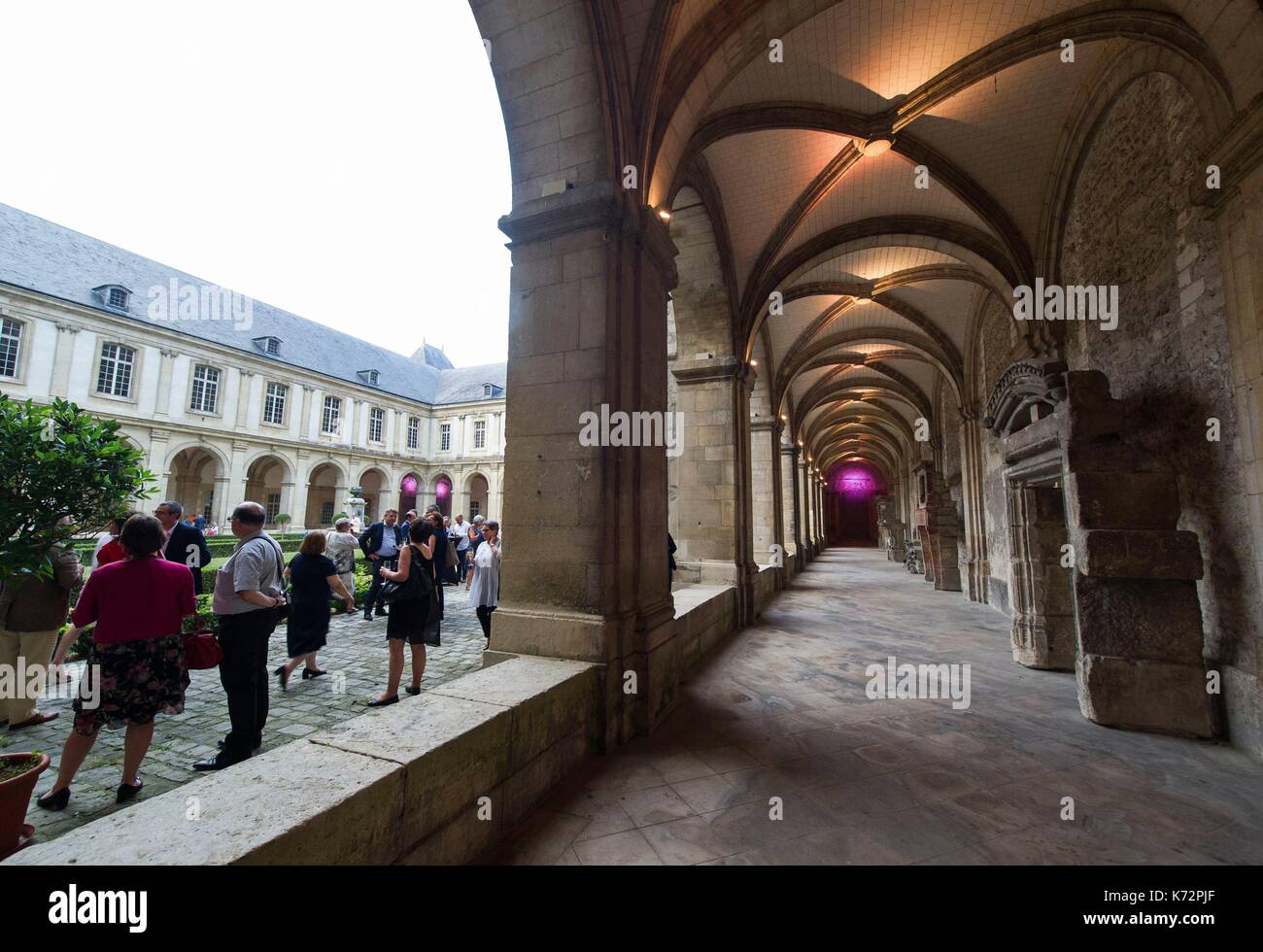 Francia, Marne, Reims, la vista di una galleria e il giardino di San ...