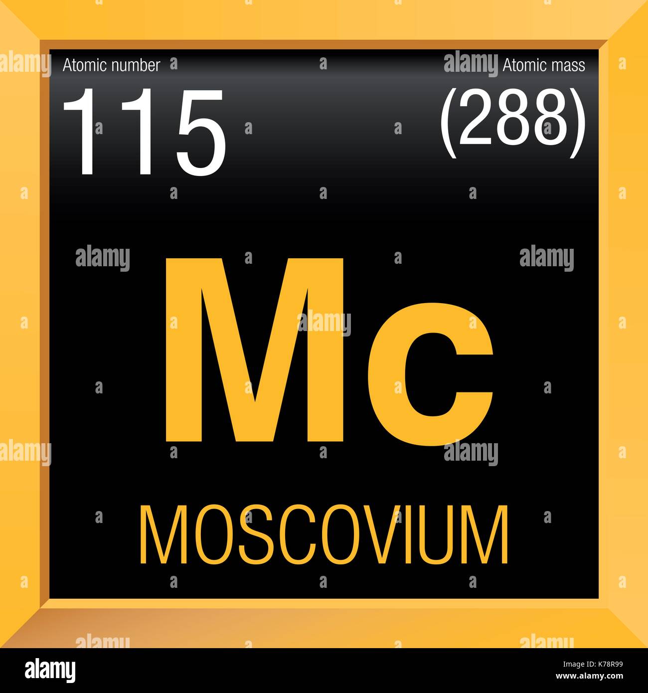 Simbolo Moscovium. Elemento numero 115 della tavola periodica degli ...