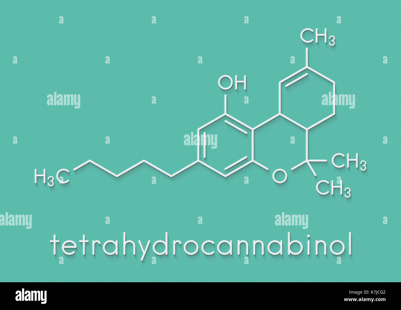 Il THC (delta-9-tetraidrocannabinolo, dronabinol) cannabis molecola di ...