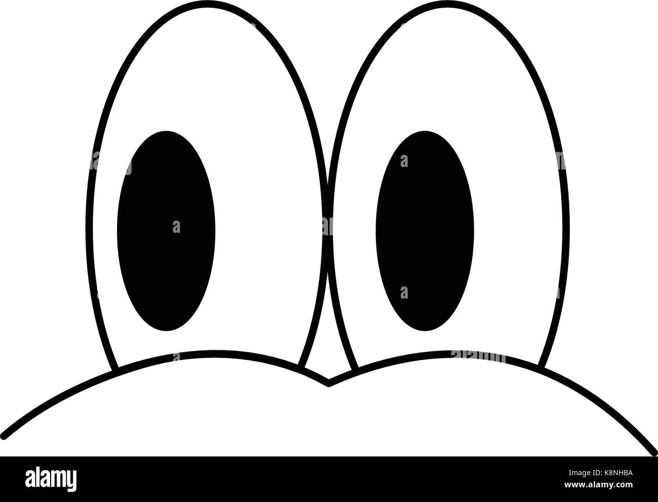 Gli occhi del fumetto illustrazione vettore isolato su sfondo bianco ...