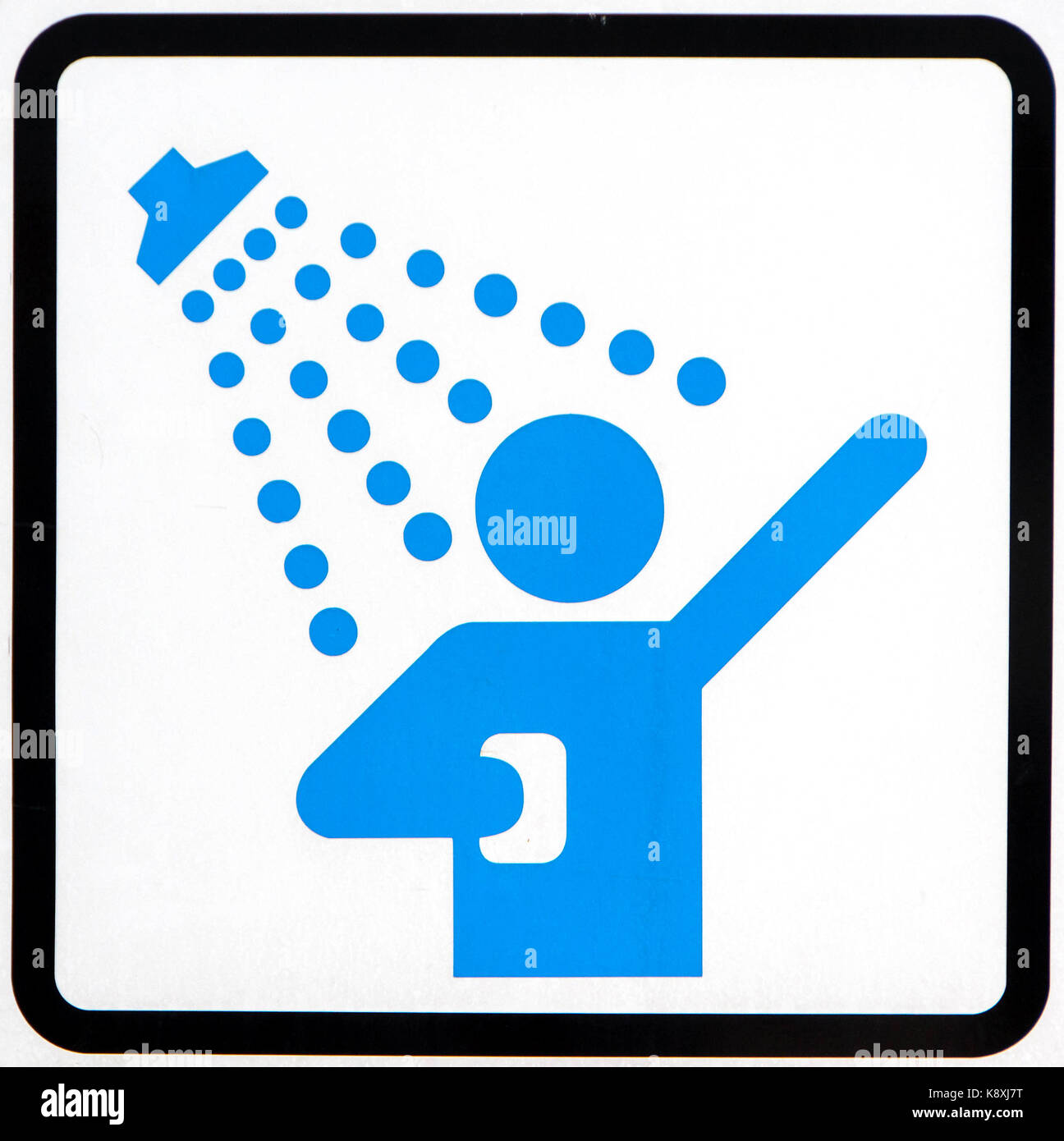 La doccia segno mostra il luogo dove le docce si trovano Foto stock - Alamy