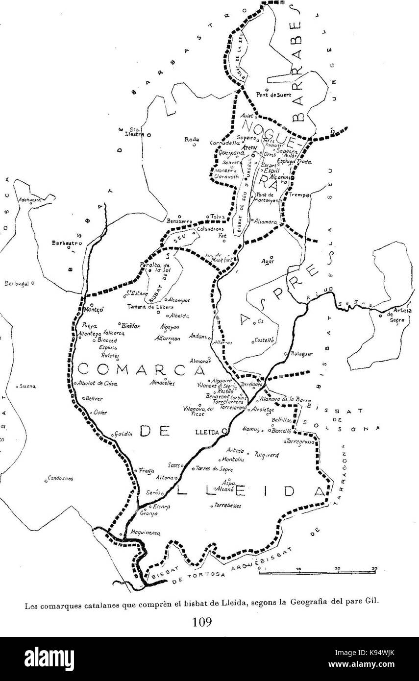 Mappa di lleida Foto e Immagini Stock in Bianco e Nero - Alamy