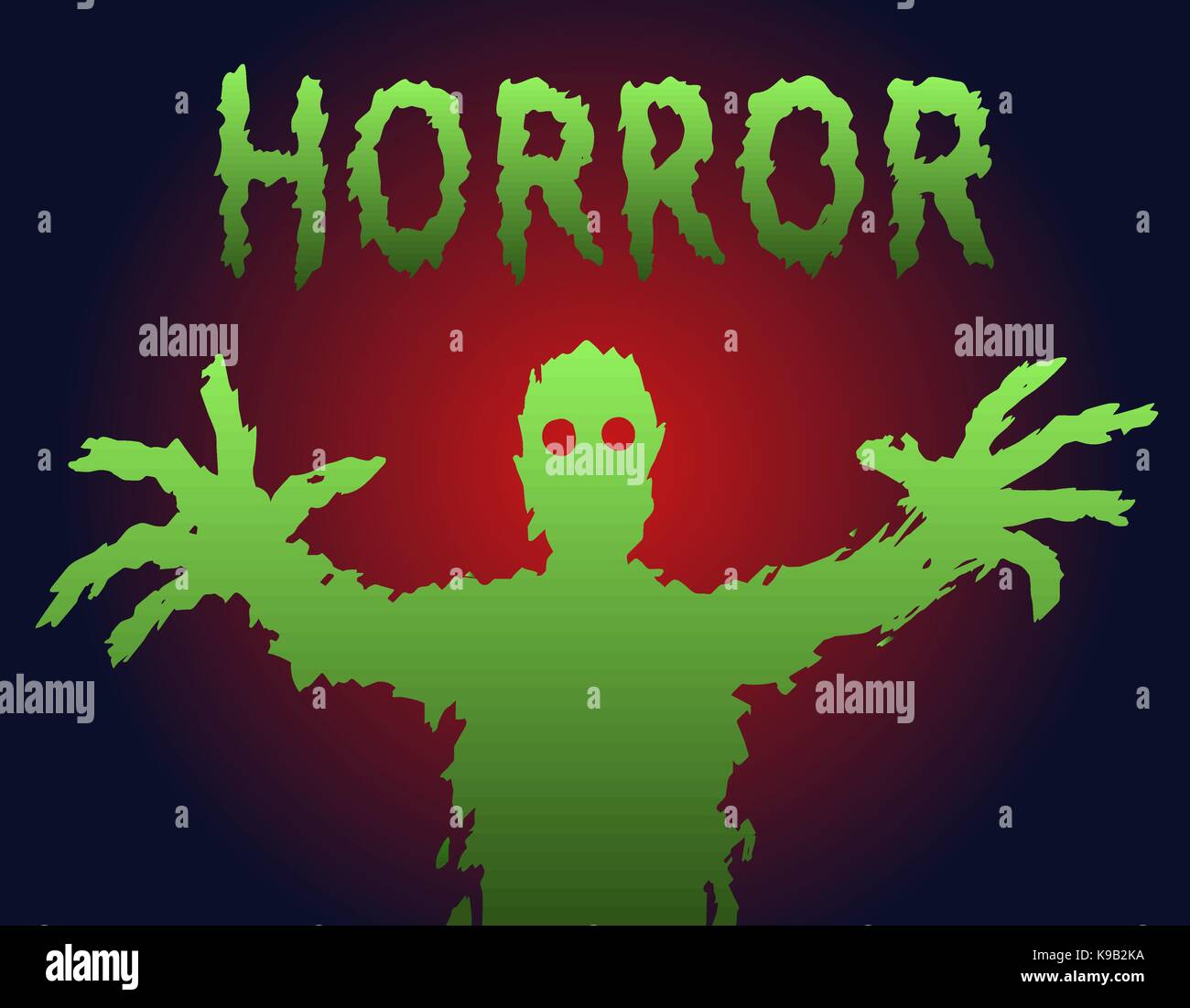 Demon silhouette con gli occhi luccicanti trae le sue mani il genere ...