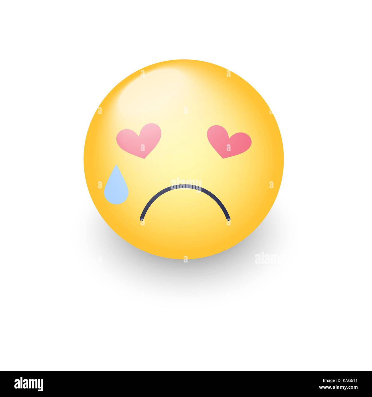 Cartoon emoticon crying tears isolated Immagini Vettoriali Stock - Alamy