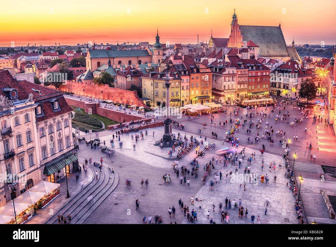 Varsavia, Polonia: piazza del castello e il castello reale, zamek ...
