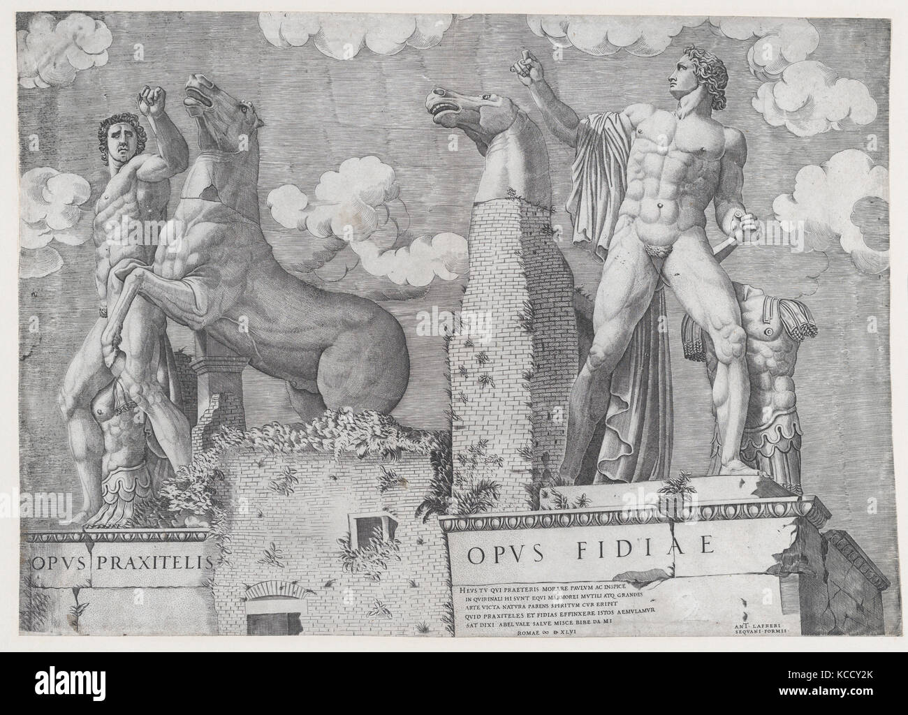 Le statue dei Dioscuri al Quirinale, anonimo, 1546 Foto stock - Alamy