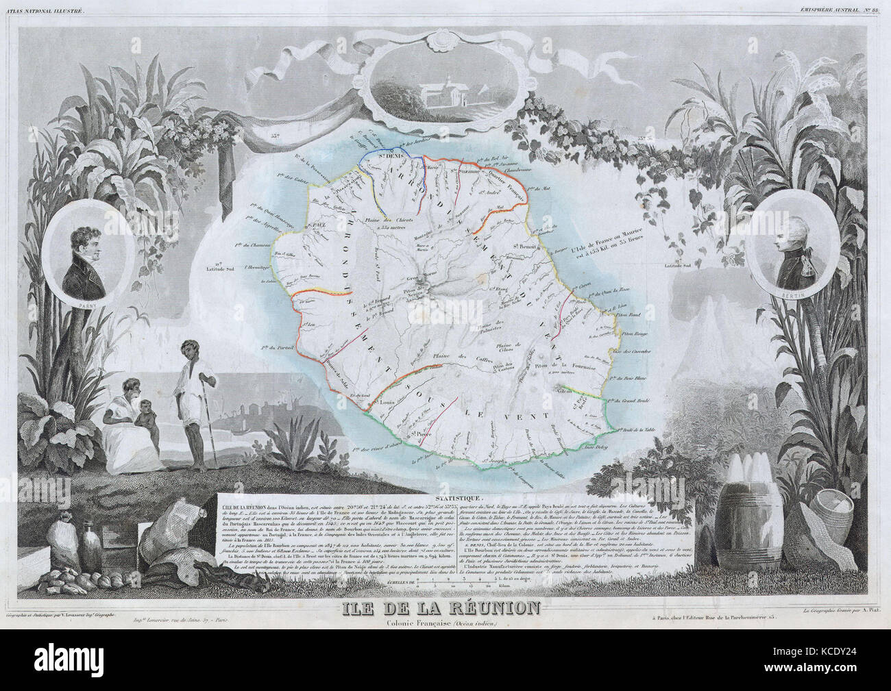 Mappa di levasseur di ile de la reunion immagini e fotografie stock ad ...