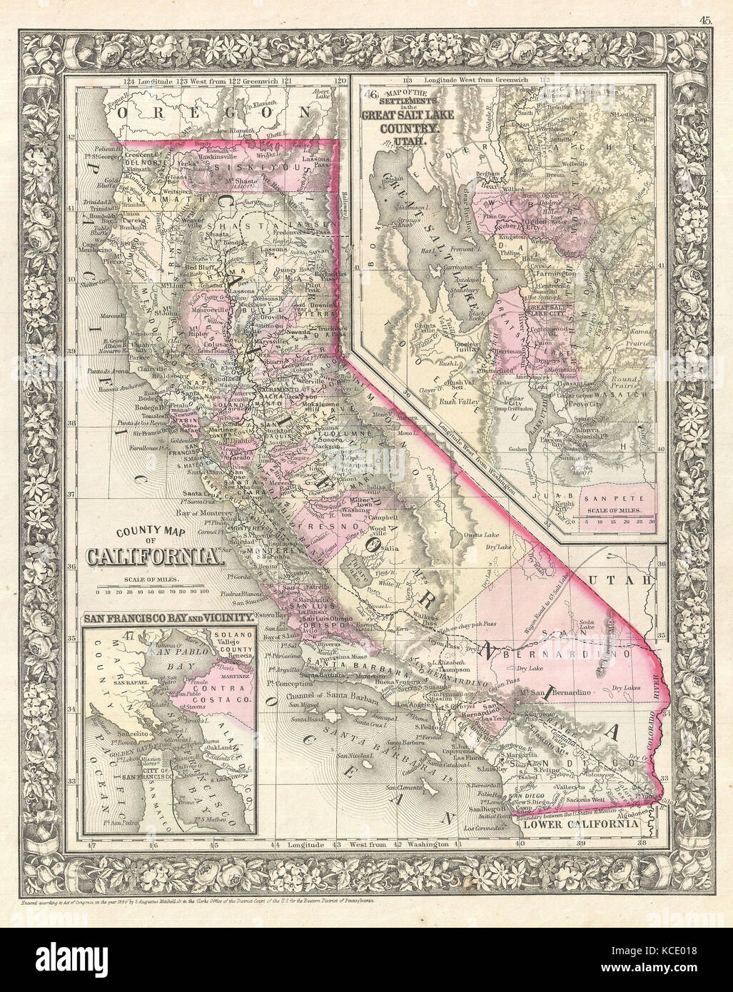 Mappa california geografica immagini e fotografie stock ad alta ...