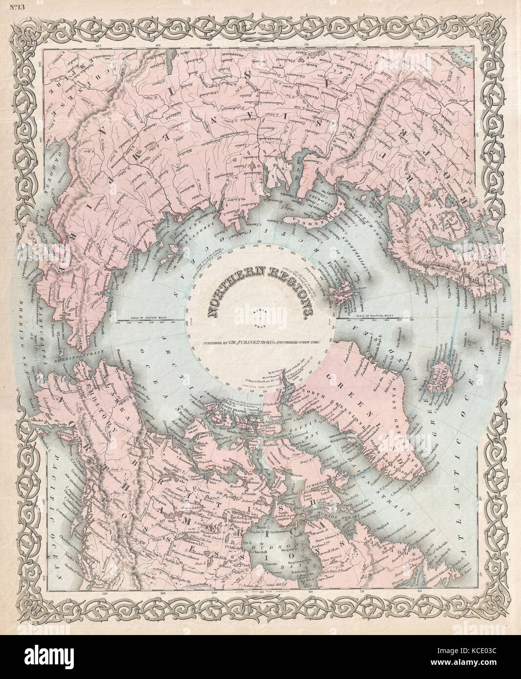 Mappa geografica vintage del polo nord immagini e fotografie stock ad ...