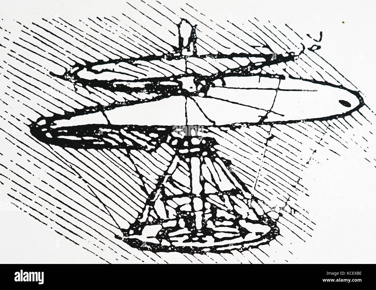 Incisione raffigurante Leonardo da Vinci vite di Archimede in ...